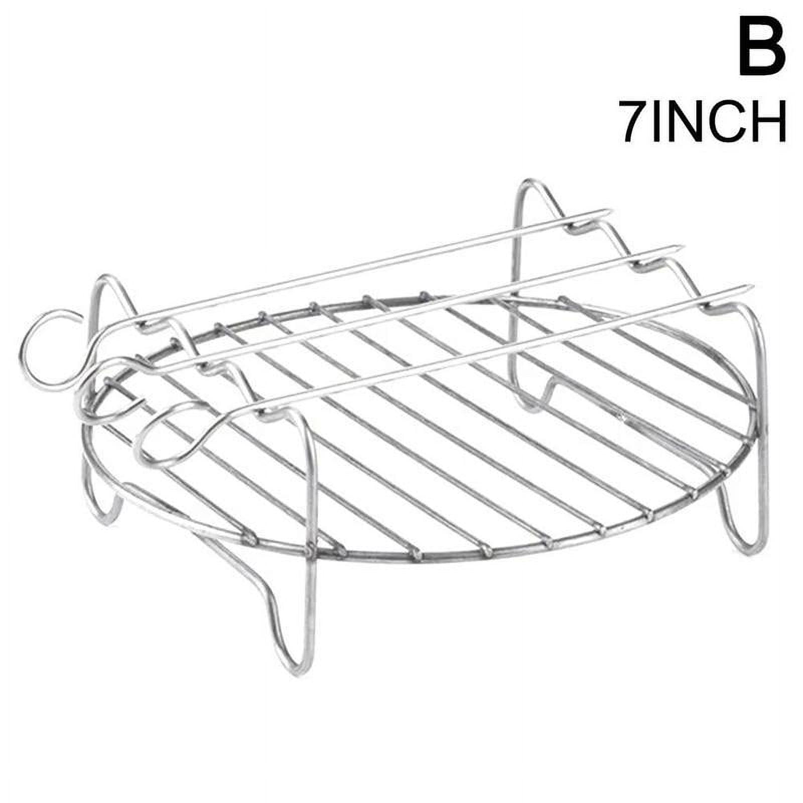 Stainless Steel Airfryer Double Layer Rack Versatile Round Roasting ...
