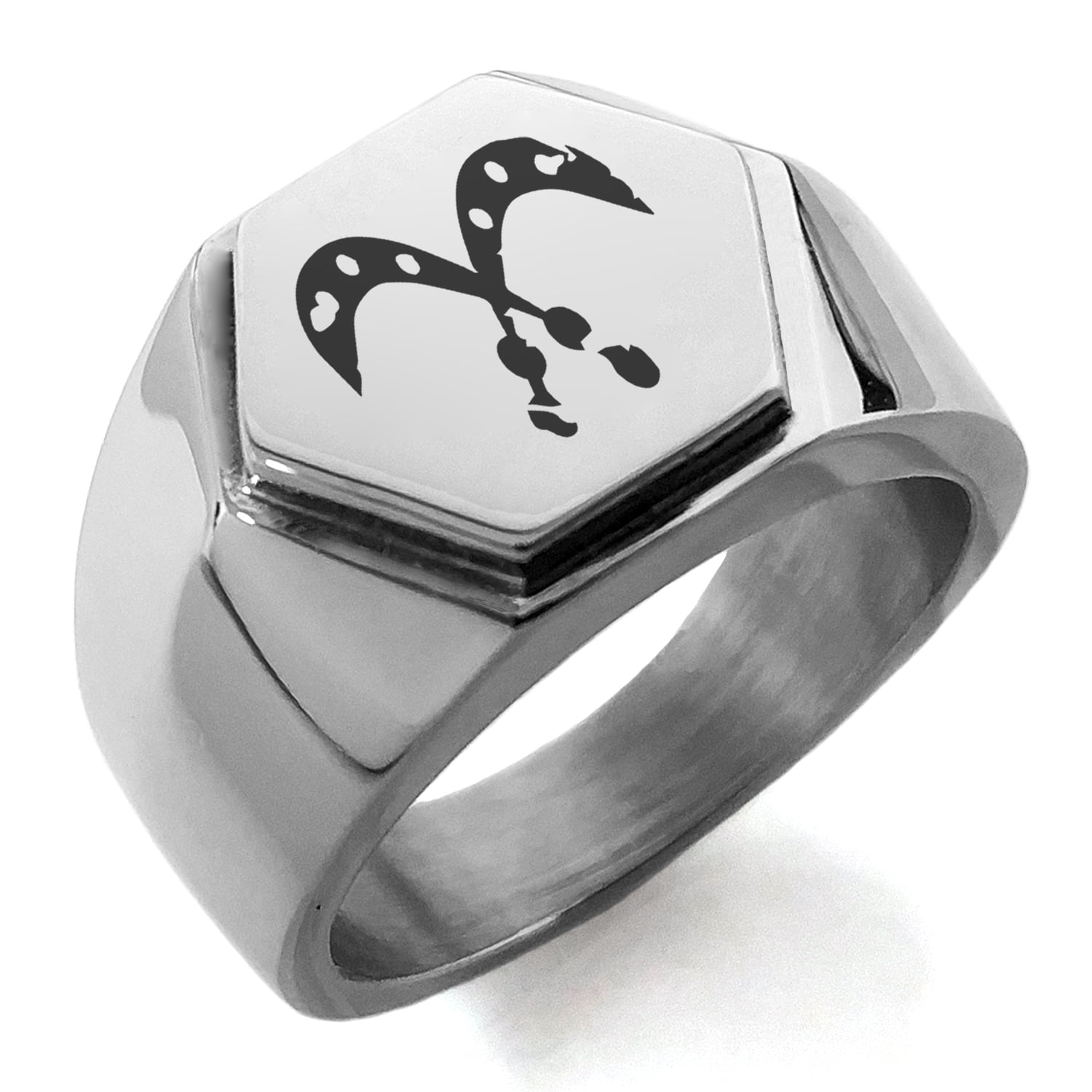 Tioneer Stainless Steel Ancient Tribal Courage Rune Engraved Hexagon ...