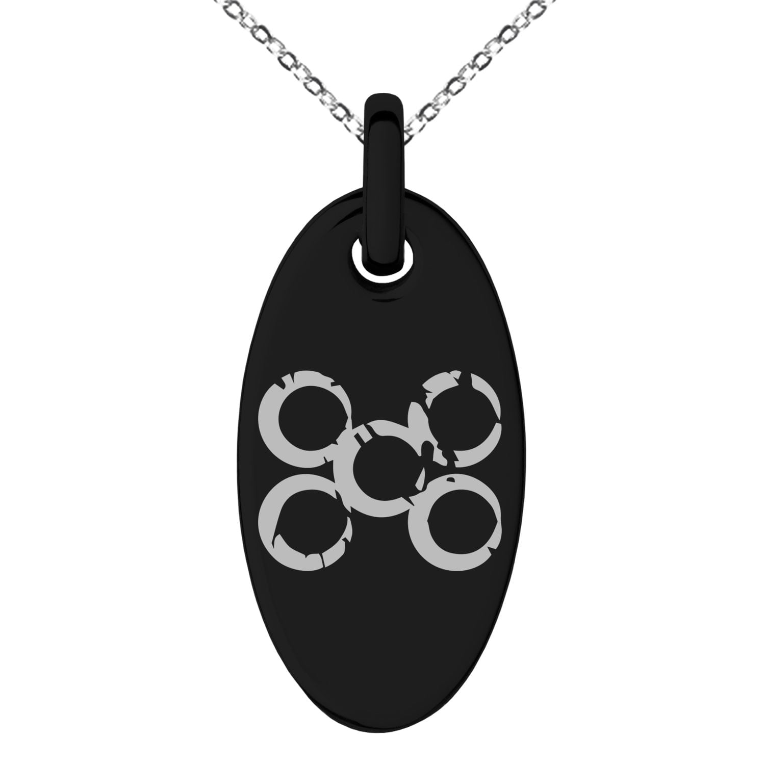 Tioneer Stainless Steel Ancient Tribal Loyalty Rune Engraved Small Oval ...