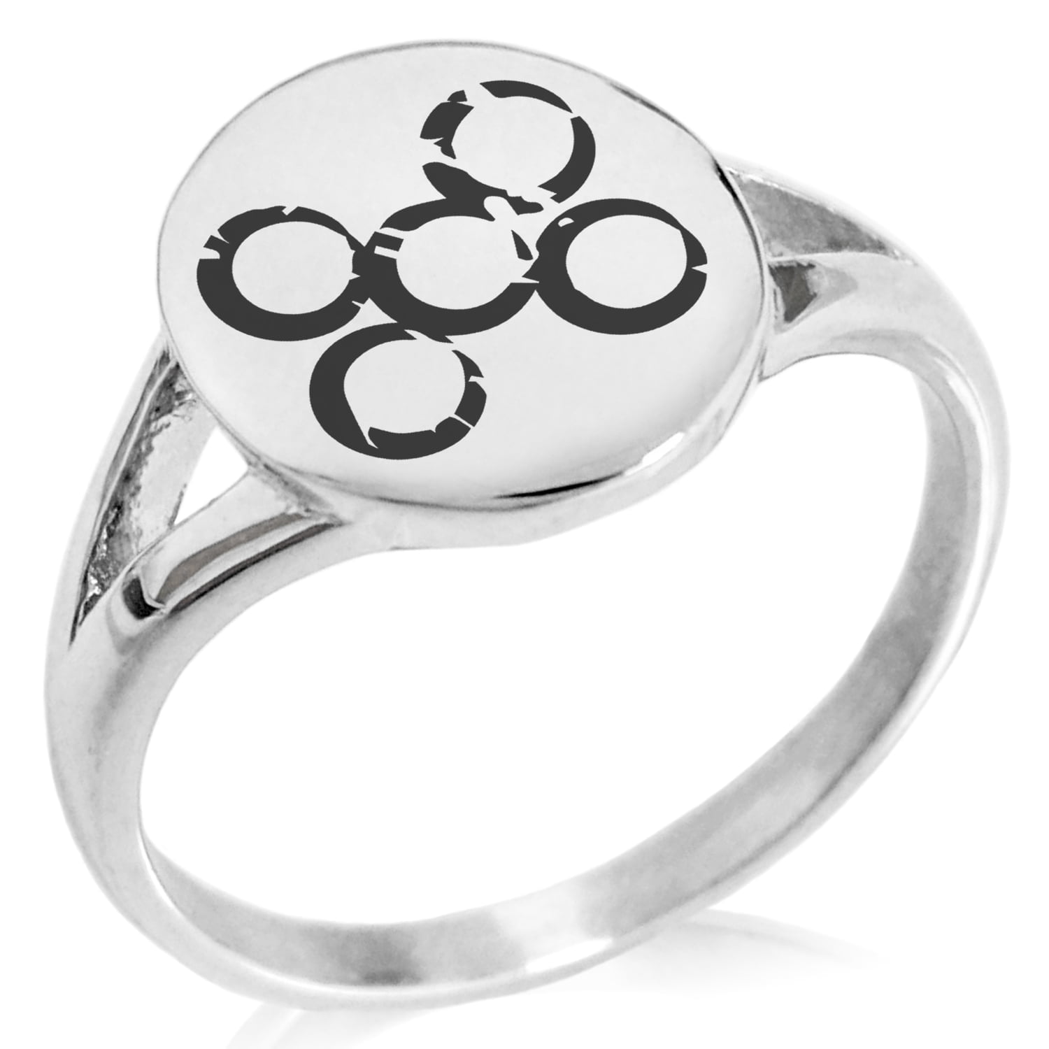 Tioneer Stainless Steel Ancient Tribal Loyalty Rune Minimalist Oval Top ...