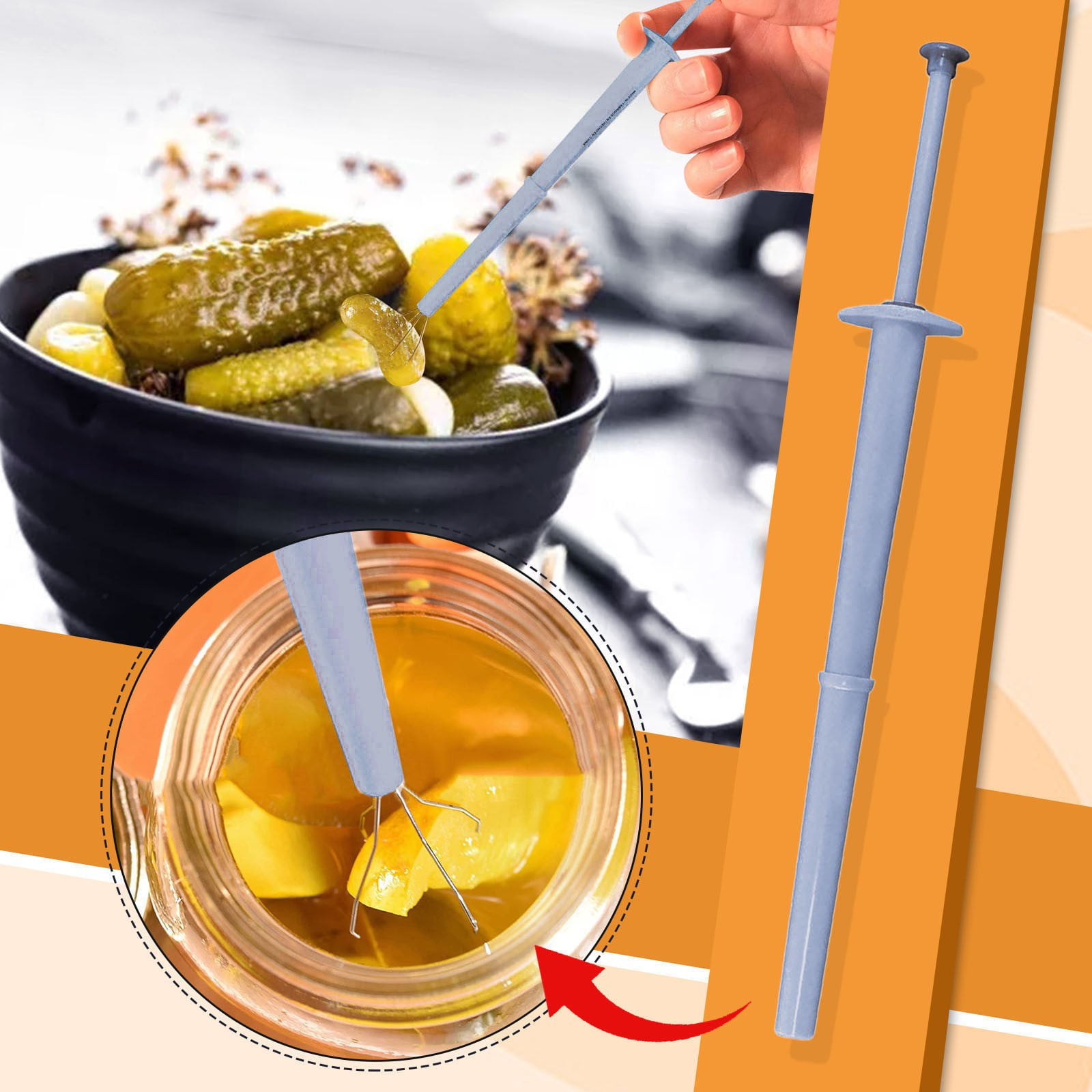 Stainless Steel And Deluxe Pickle Pincher Pincher Food Grabbers ...