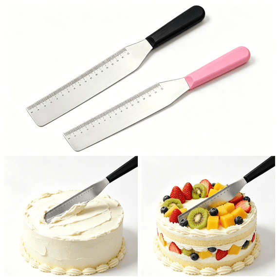 Stainless Steel Angled Icing Spatula, Cake Cream Spreader with ...
