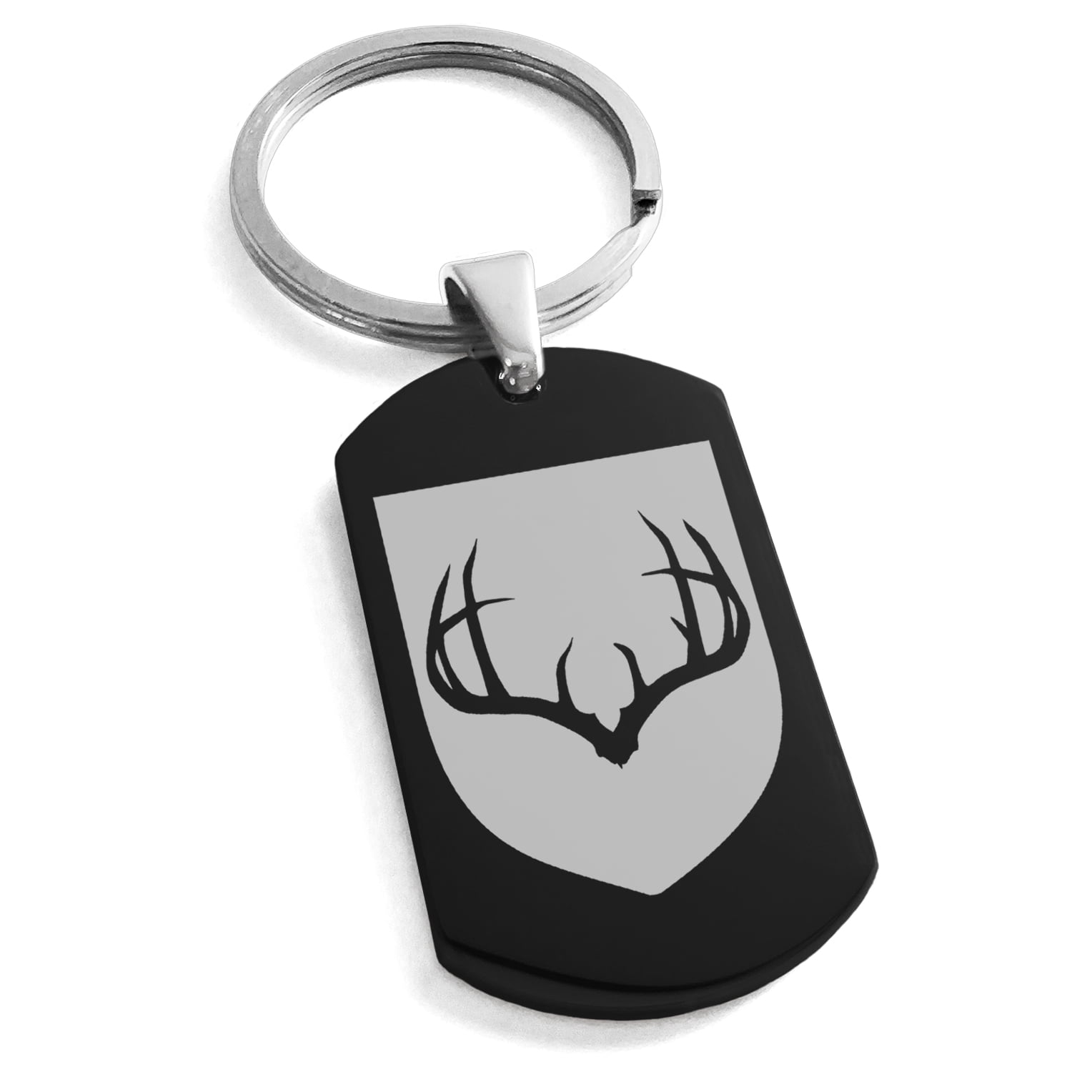 Stainless Steel Antlers Fortitude Coat of Arms Shield Engraved Dog Tag ...