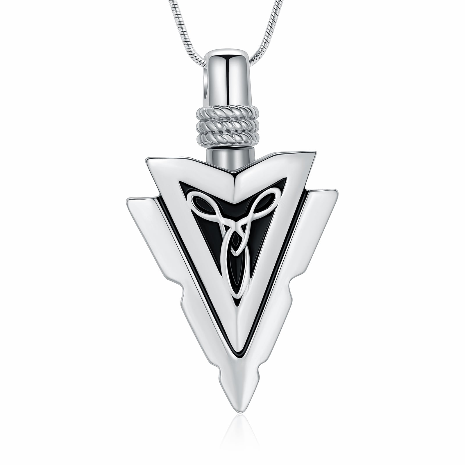 Stainless Steel Arrow Head Locket Urn Pendant Memory Necklace for ...