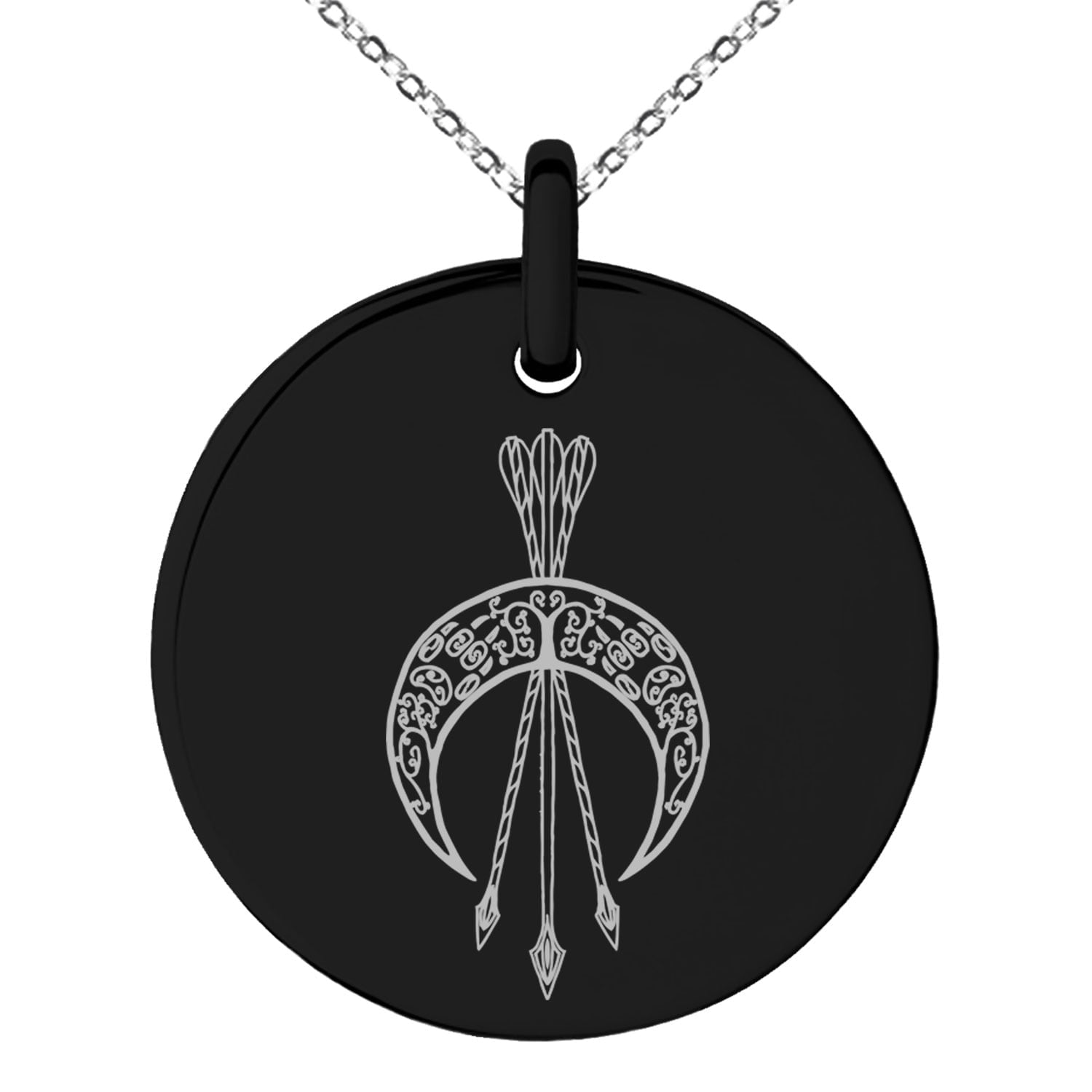 Tioneer Stainless Steel Artemis Greek Goddess of Moon Engraved Small ...