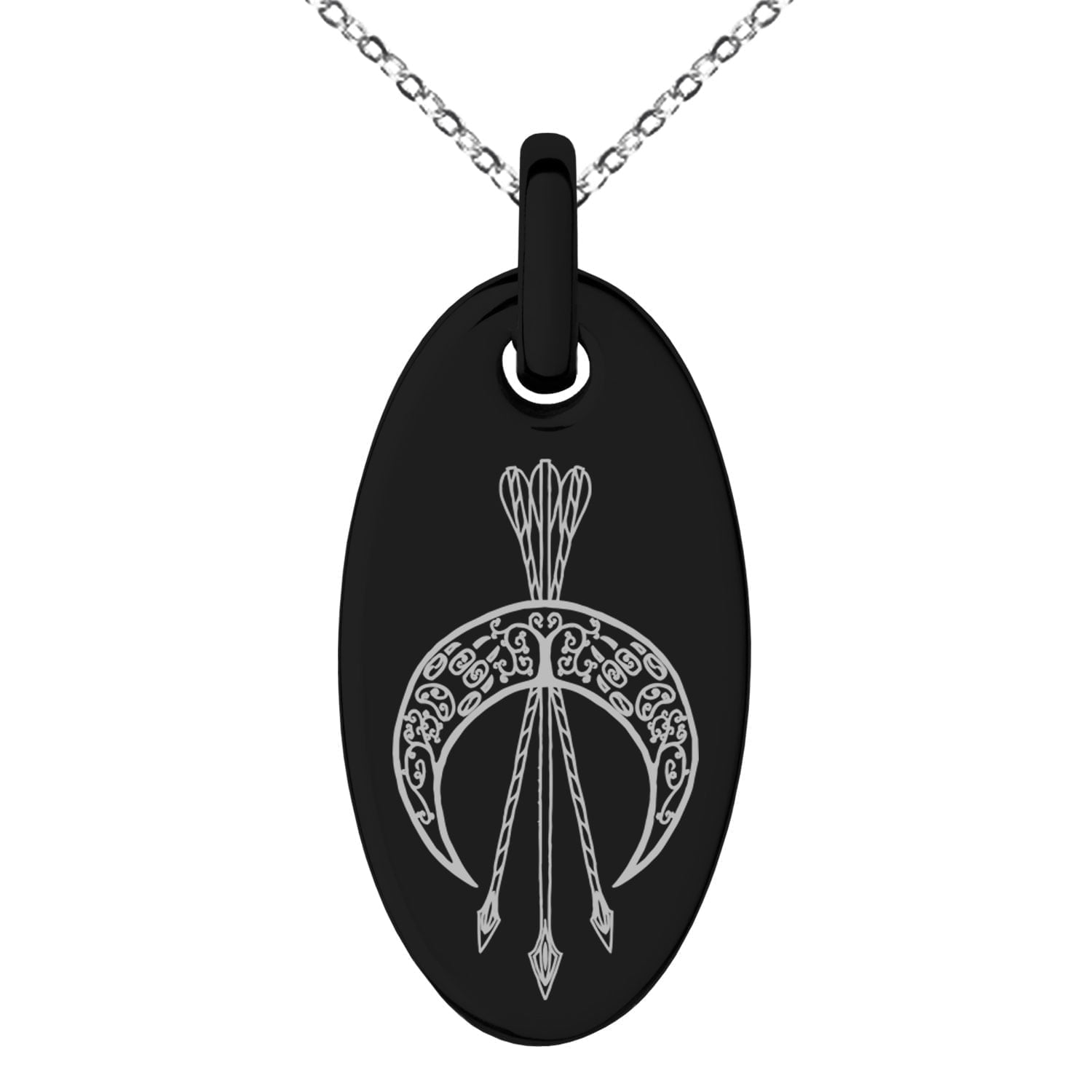 Tioneer Stainless Steel Artemis Greek Goddess of Moon Engraved Small ...