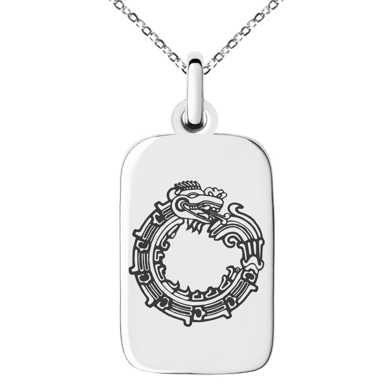 Tioneer Stainless Steel Aztec Ouroboros Serpent Rune Engraved Small ...