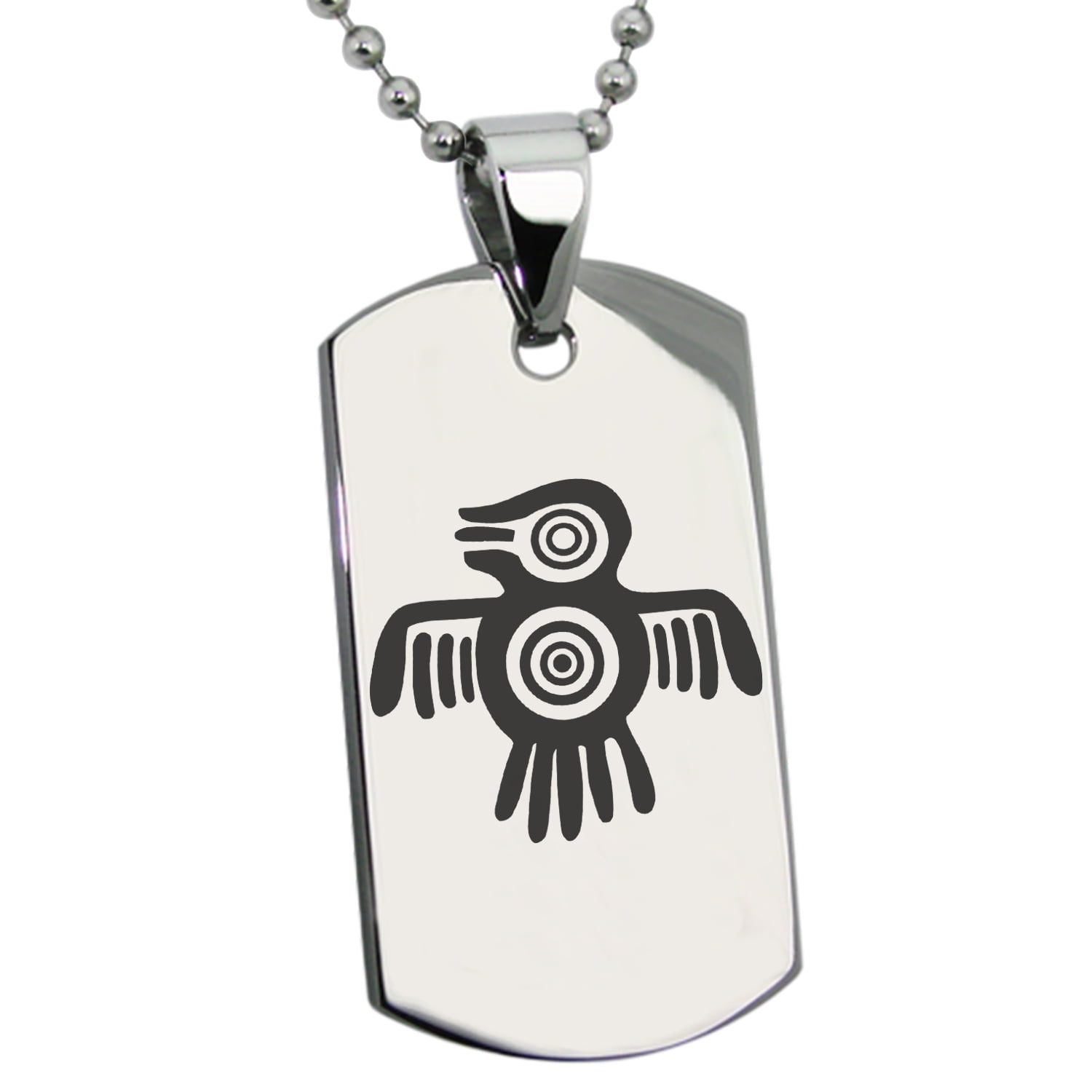 Tioneer Stainless Steel Aztec Truth & Wisdom Eagle Rune Engraved Dog ...