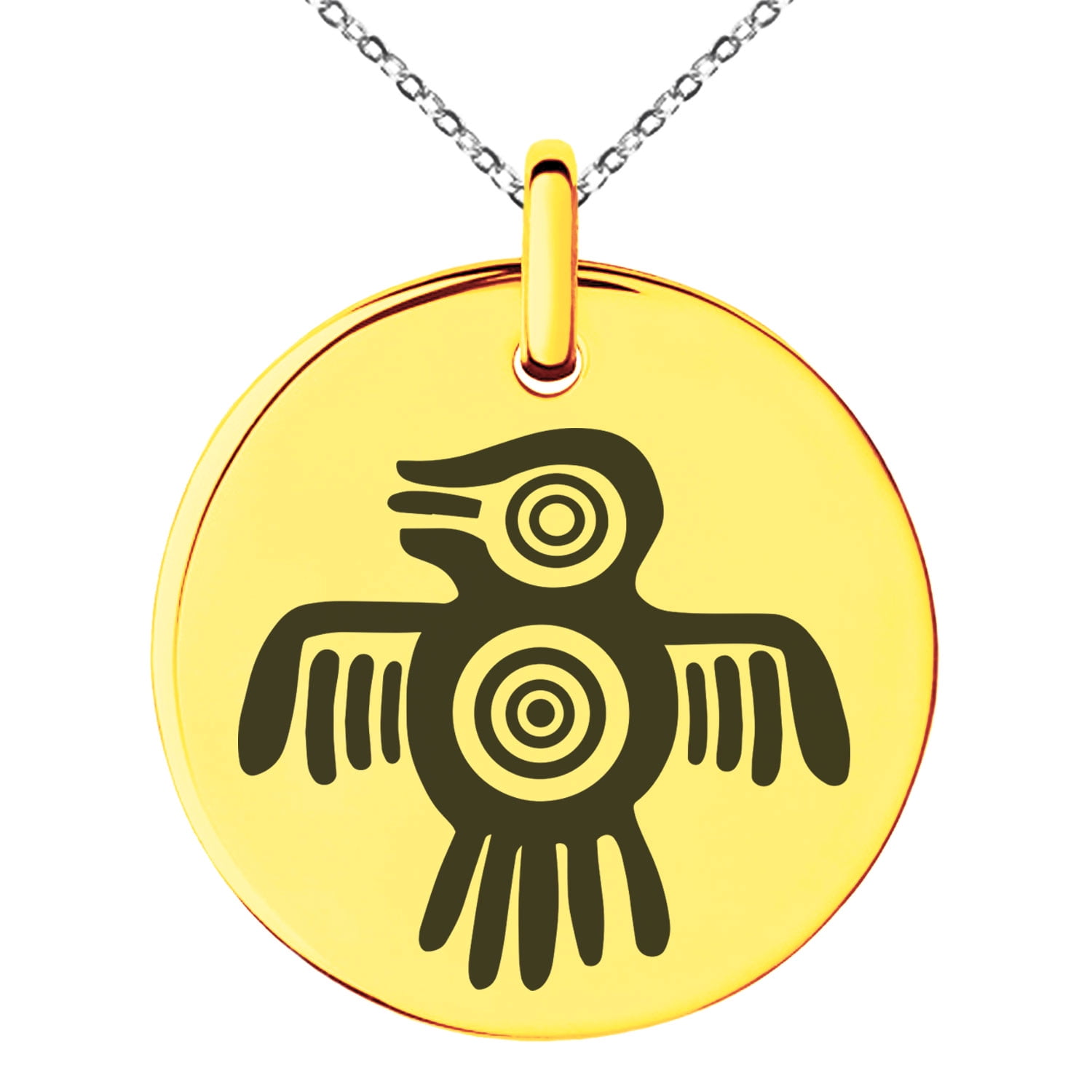 Stainless Steel Aztec Truth & Wisdom Eagle Rune Engraved Small ...