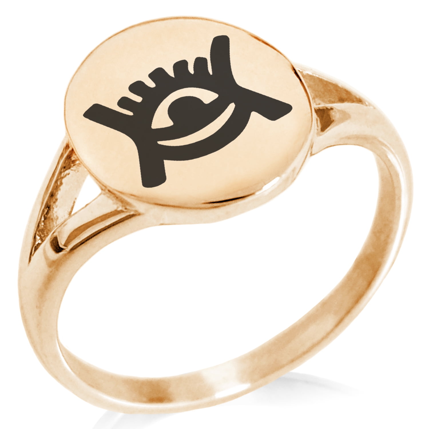 Stainless Steel Aztec Universe Rune Minimalist Oval Top Polished ...