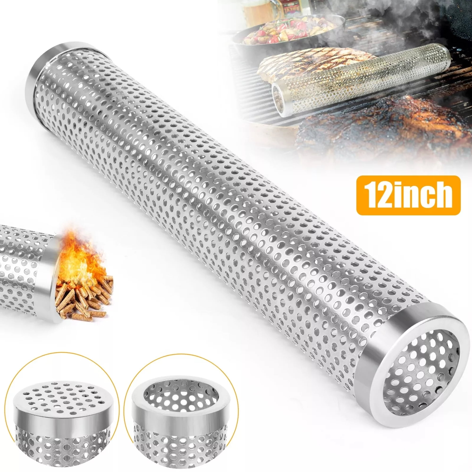 Stainless Steel BBQ Grill Smoker 12" Box Tube for Wood Pellet Pipe ...