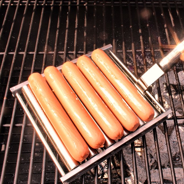 Stainless Steel BBQ Hot Dog Grill Roller Sausage Roller Stainless Steel ...