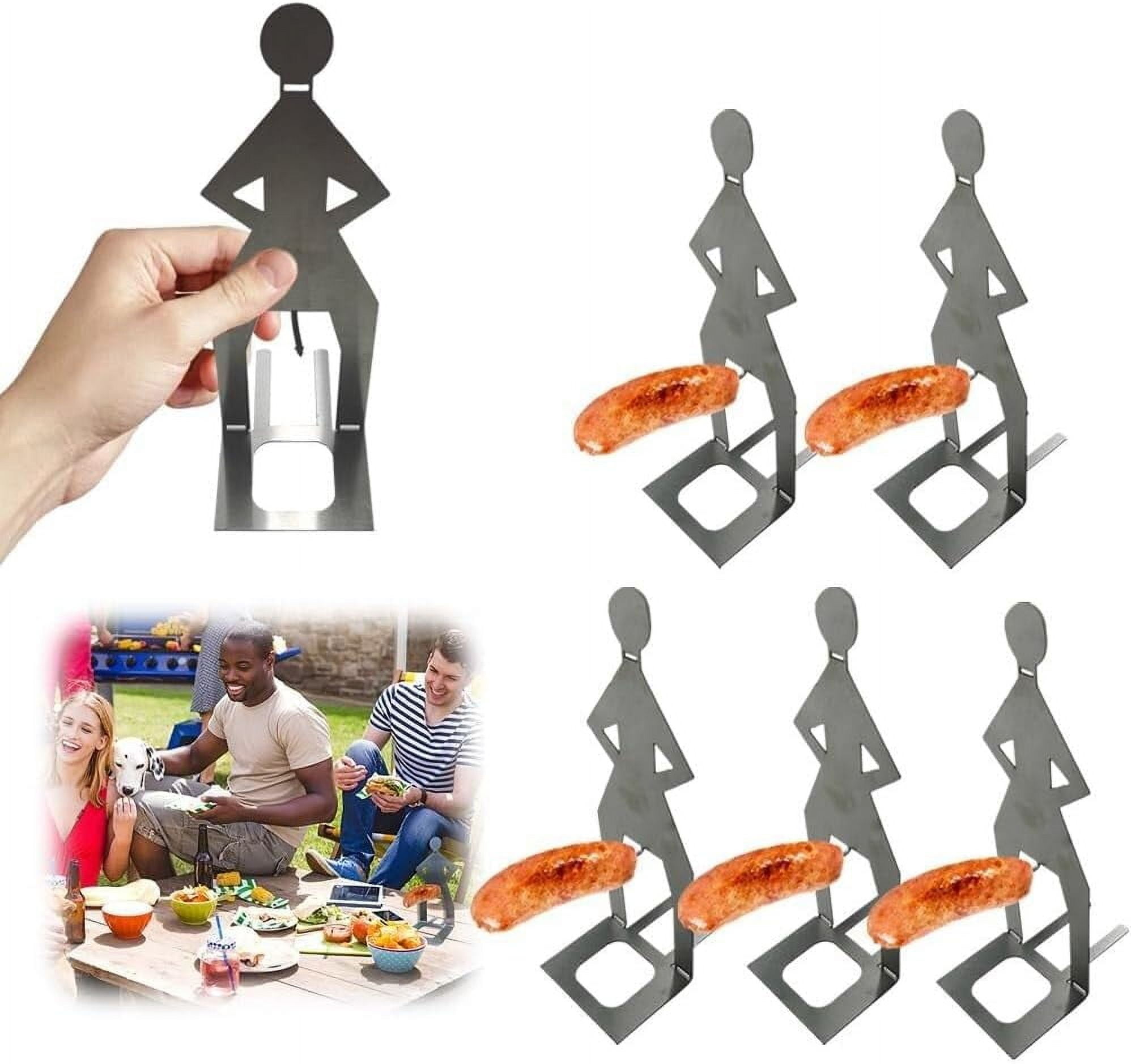 Stainless Steel BBQ Sausage Holder, 2025 New Creative Standing Man ...