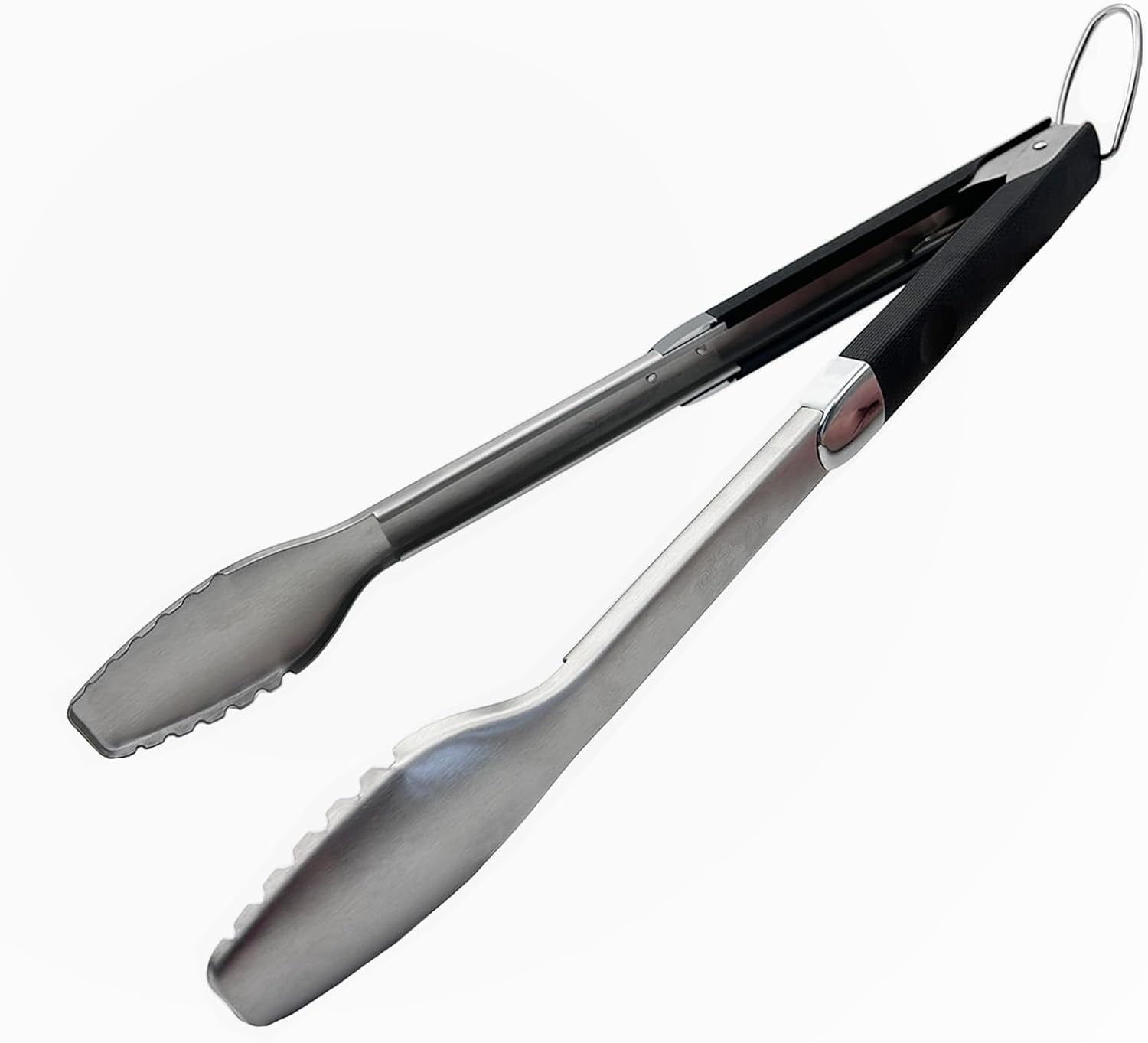 Stainless Steel BBQ Tongs, 17 Inch Extra Long Grill Tongs, Rubber ...