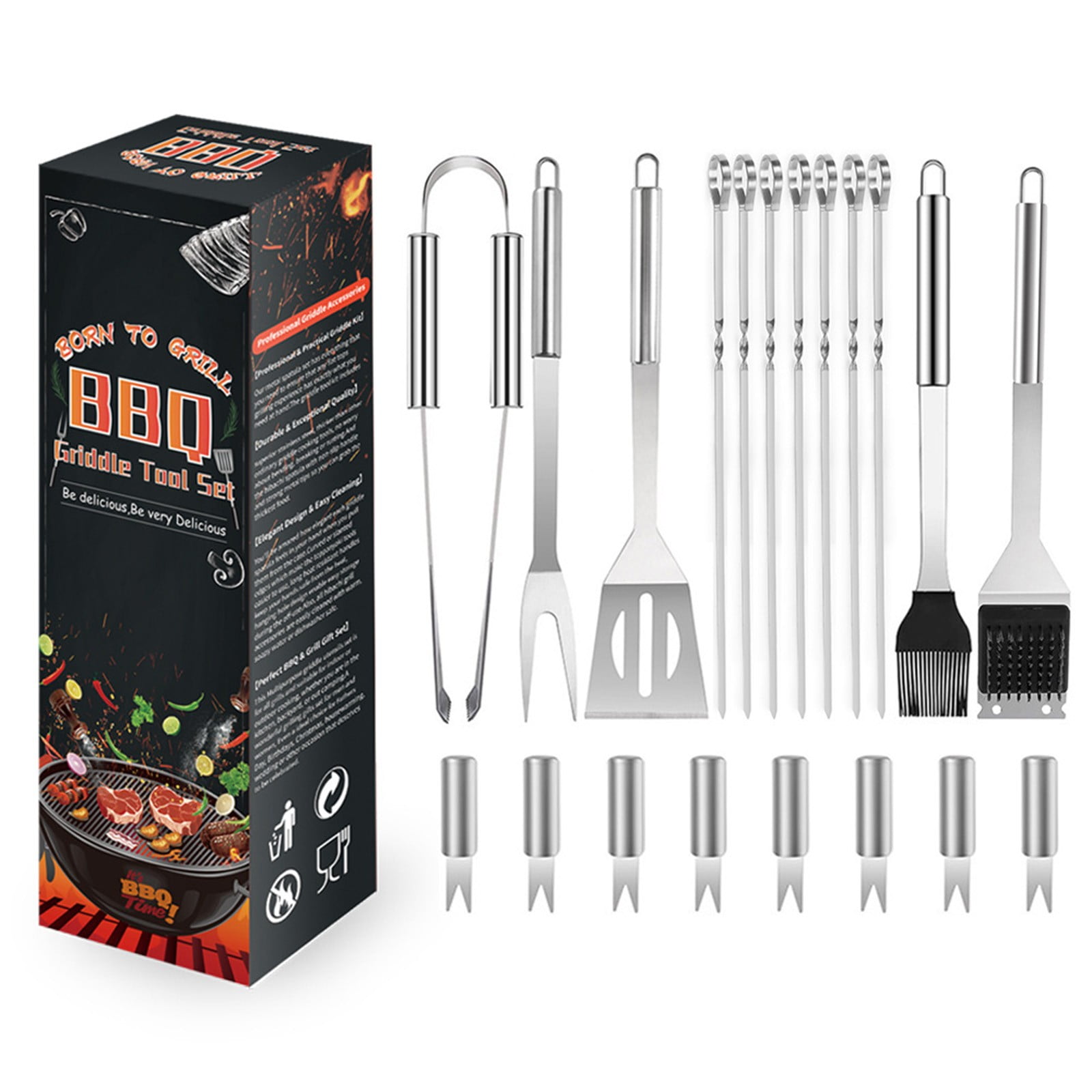 Stainless Steel BBQ Tool Set | Complete Outdoor Grilling Kit | Durable ...