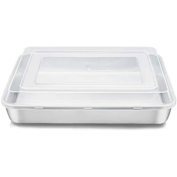 Stainless Steel Baking Pan with Lid, 12⅓ x 9¾ x 2 Inch Rectangle Sheet ...