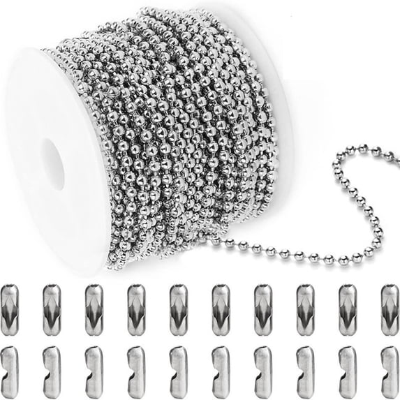 Stainless Steel Ball Chains Pull Chain Bead with 20 PCS Matching ...