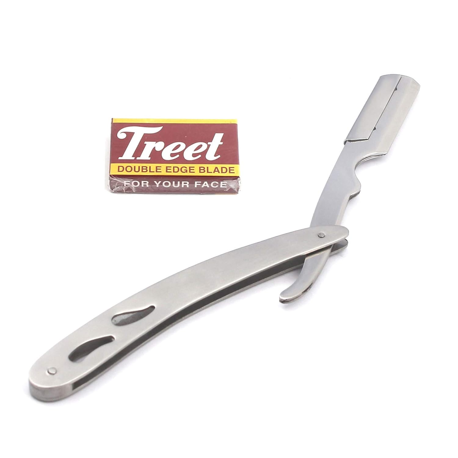 Stainless Steel Barber Straight Edge Razor with 100 Count Blades Made ...