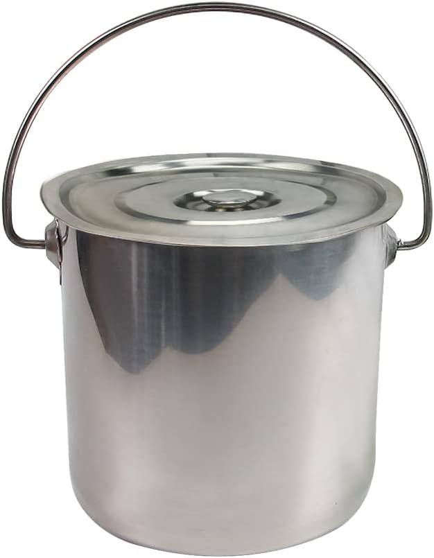 Stainless Steel Barrel Bucket with Lid, Milk Can, Food & Water Storage ...