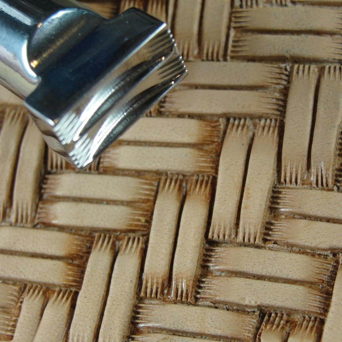 Stainless Steel Barry King - #2 Lined Long Block Basket Stamp (Leather ...
