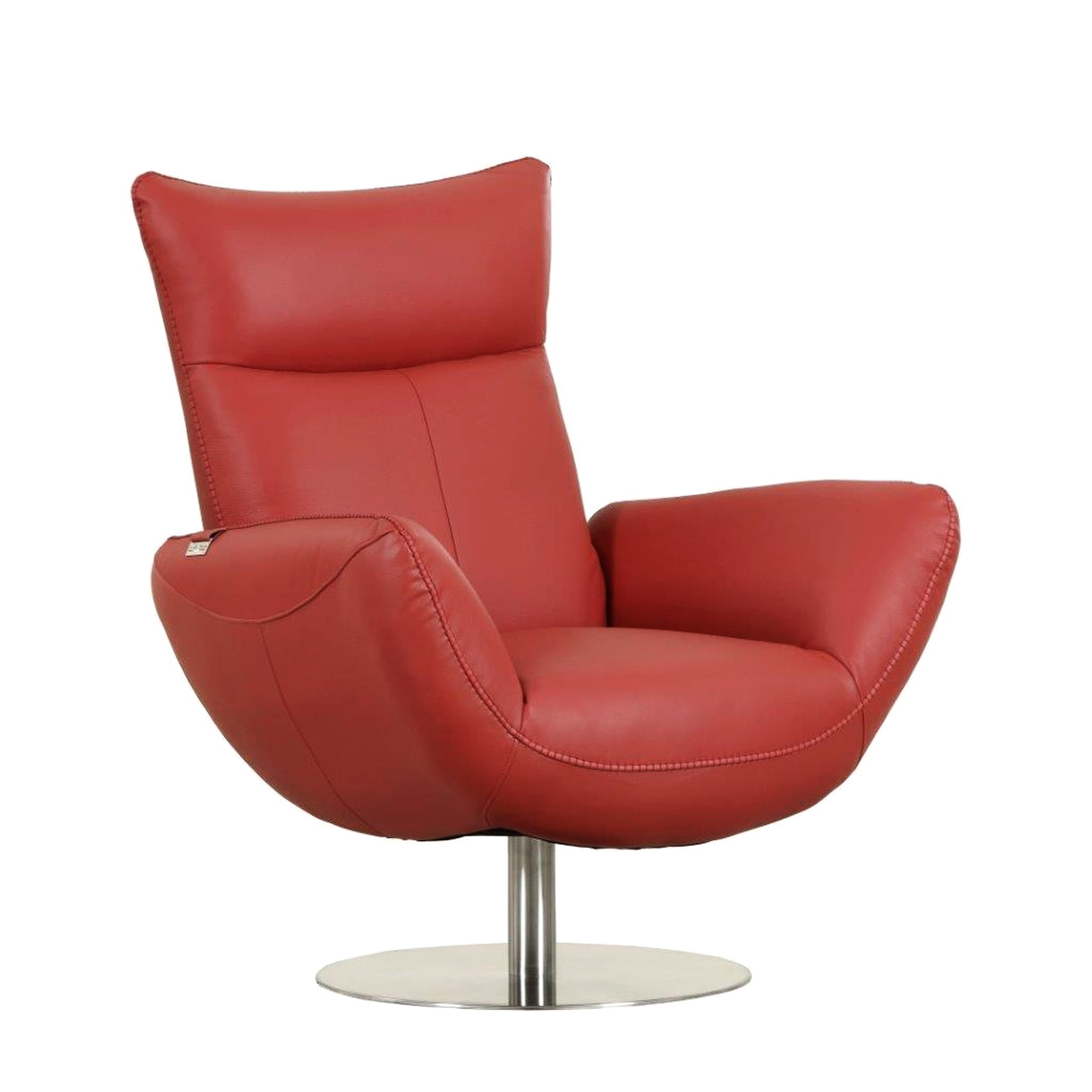 Stainless Steel Base Red Leather Seating, 48 In. Package Depth, Solid ...