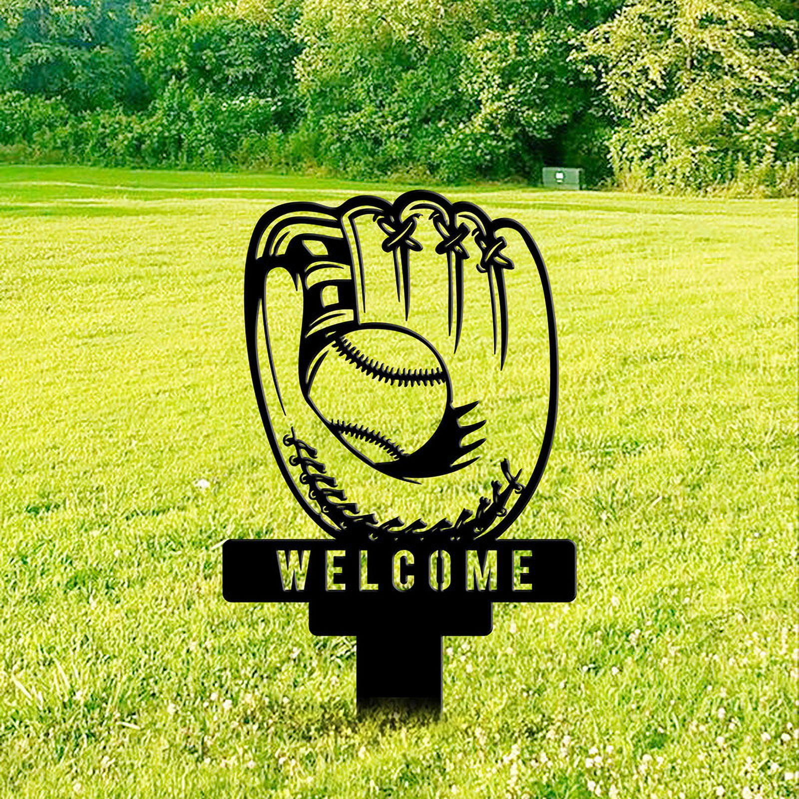 Stainless Steel Baseball Outdoor Lawn Garden Metal Sign Party Yard Sign ...