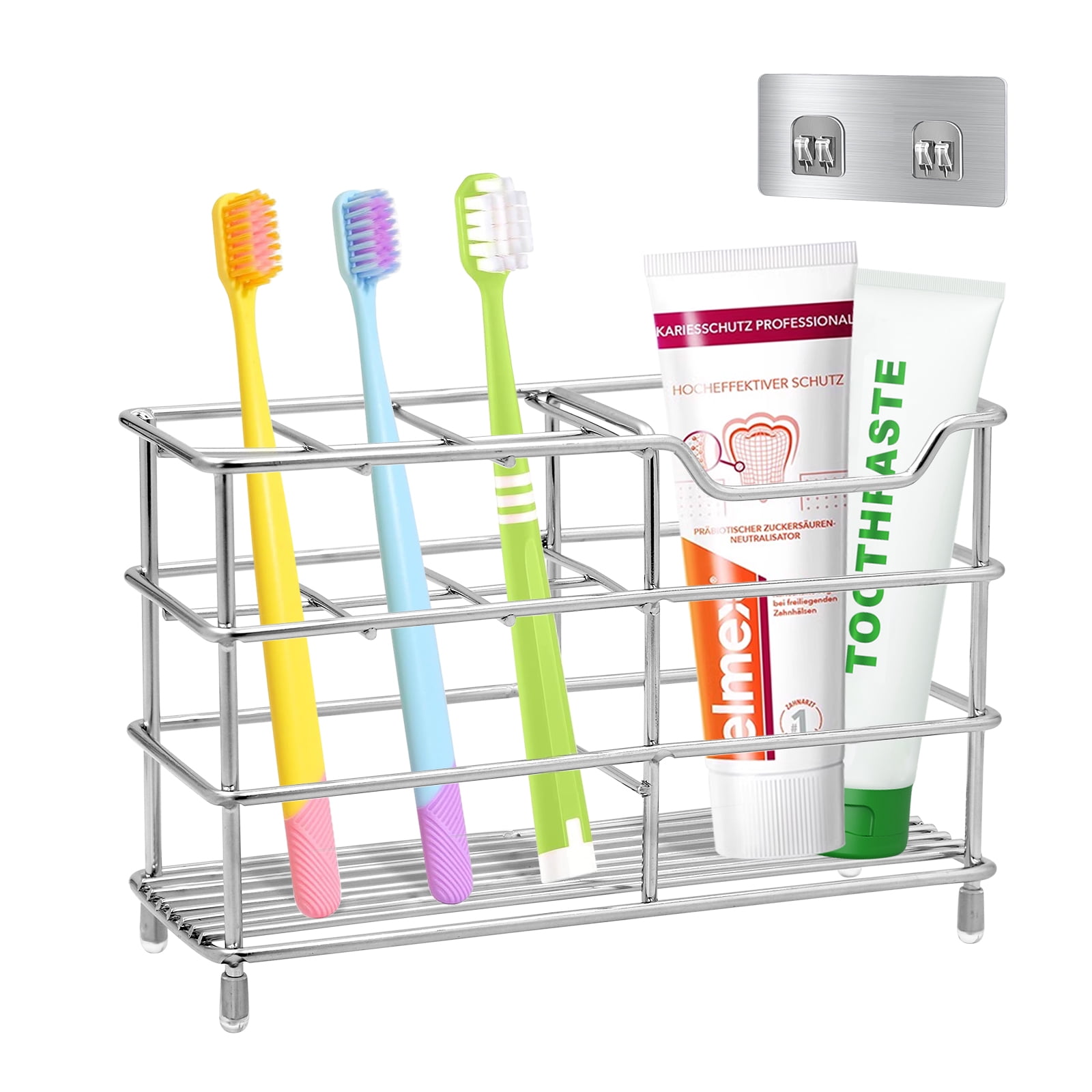 Stainless Steel Bathroom Toothbrush Holder Toothpaste Holder Stand ...