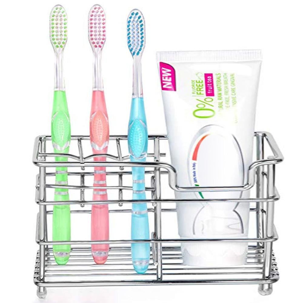 Stainless Steel Bathroom Toothbrush Toothpaste Stand Vertical - Walmart.com