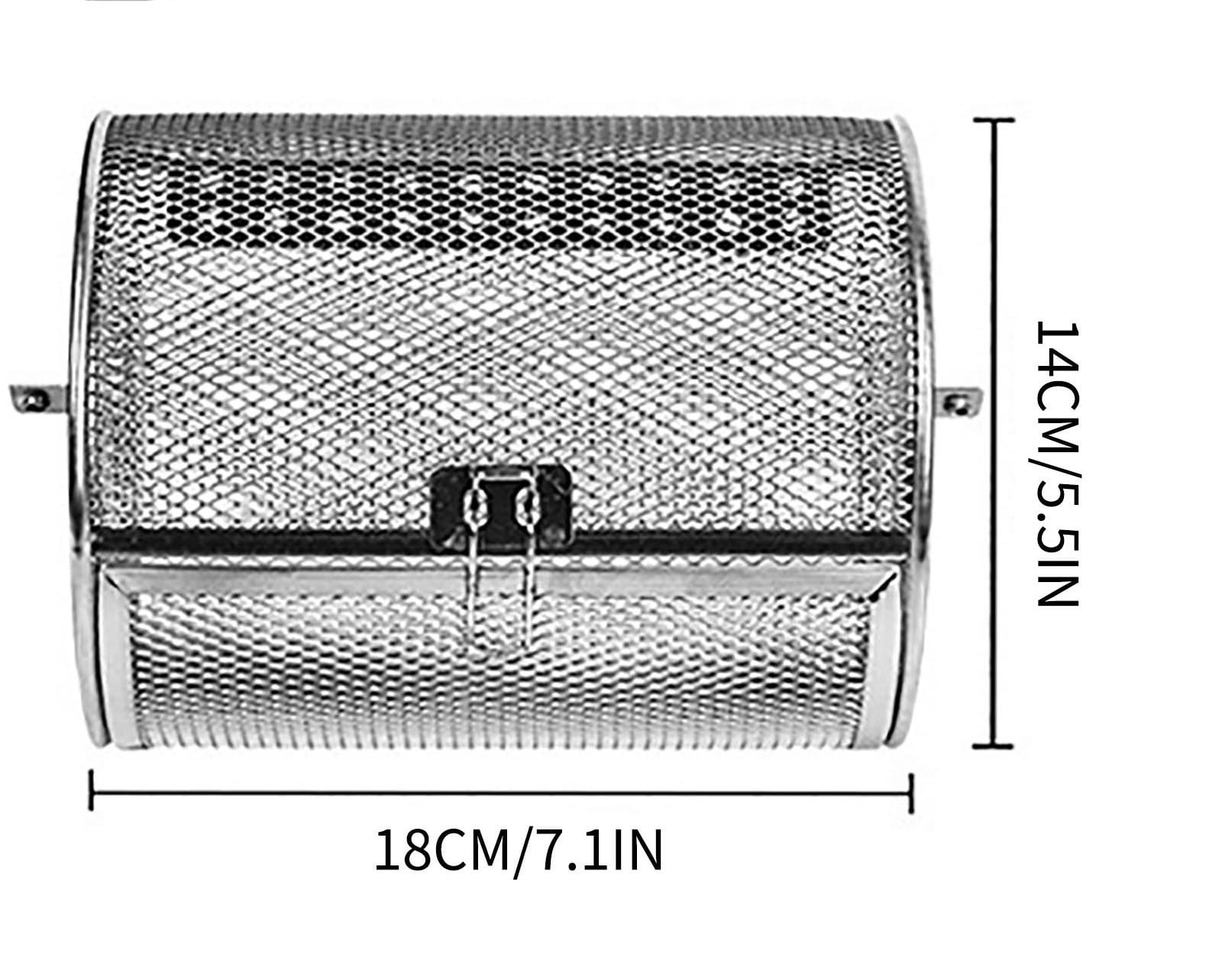 Stainless Steel Bbq Grill Basket | Mesh Cylindrical Rolling Cage for ...