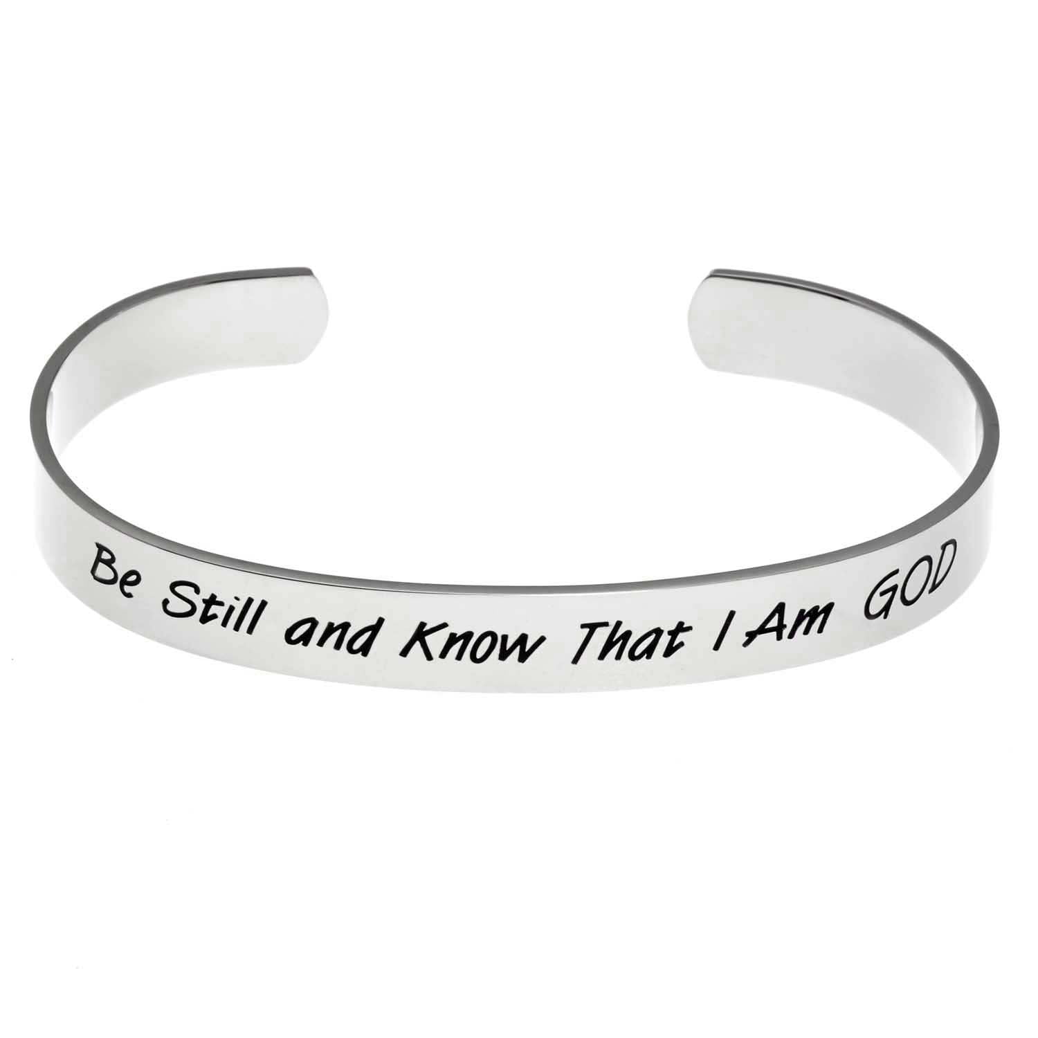 Stainless Steel "Be Still and Know That I Am GOD" Psalm 46:10 Engraved ...