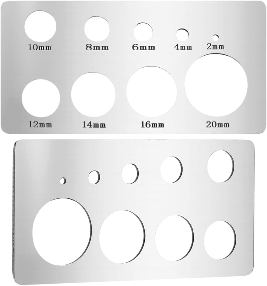 Stainless Steel Bead Measuring Ruler Measuring Tool Bead Size Chart ...