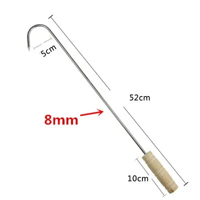 Stainless Steel Beef Meat Hooks Long Handle Roast Duck Bacon Shop Hook ...