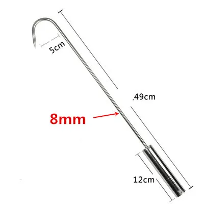Stainless Steel Beef Meat Hooks Long Handle Roast Duck Bacon Shop Hook ...