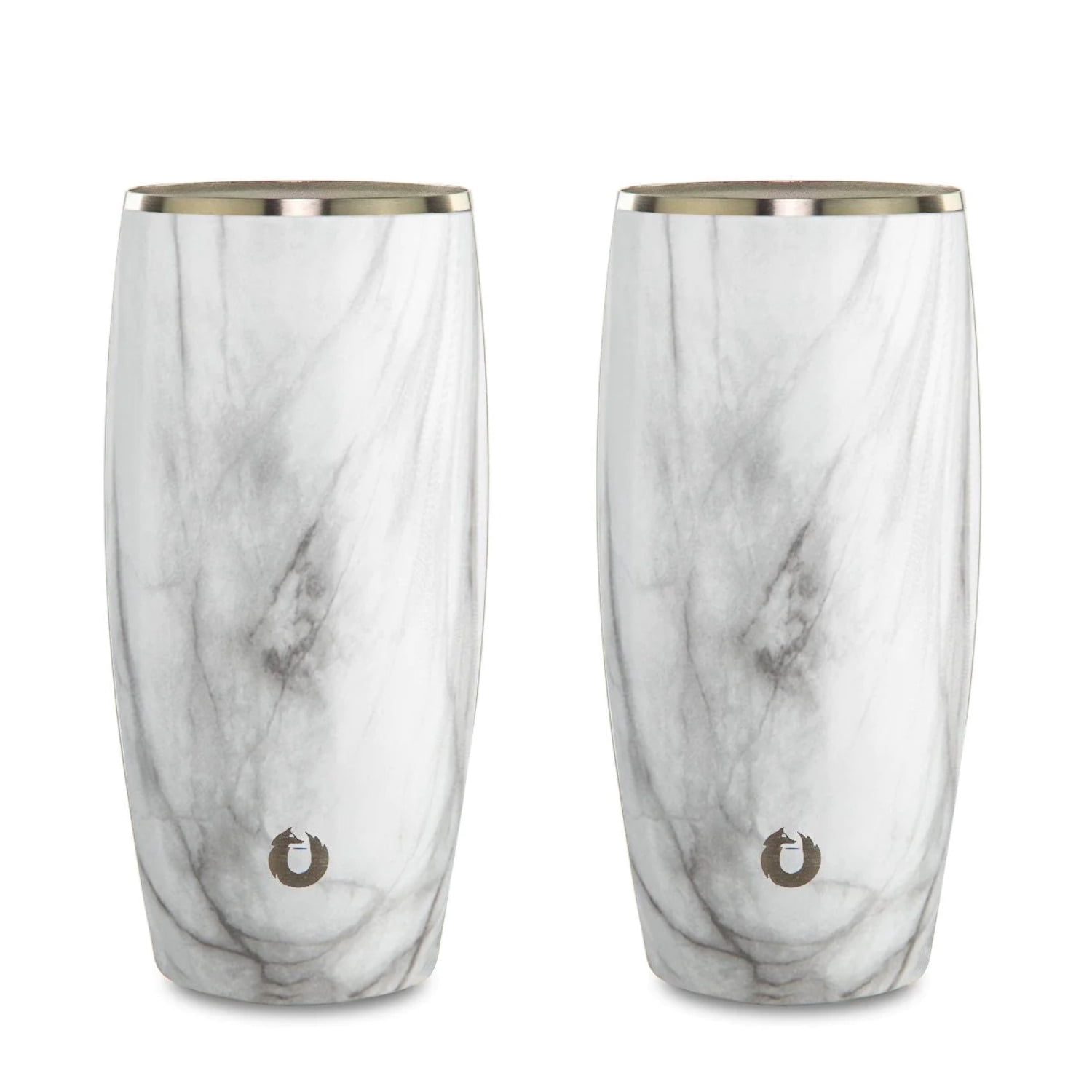 Stainless Steel Beer Glass Set, Set of 2 - Marble - Walmart.com