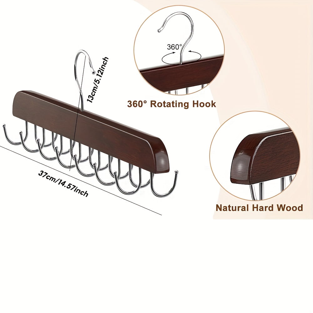 Stainless Steel Belt Organizer Rack Holds 42 Belts with 14 Hooks Space ...