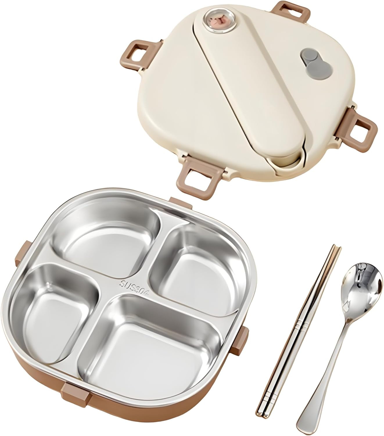 Stainless Steel Bento Box, 800ml Leakproof Lunch Box, Easy To Open And ...