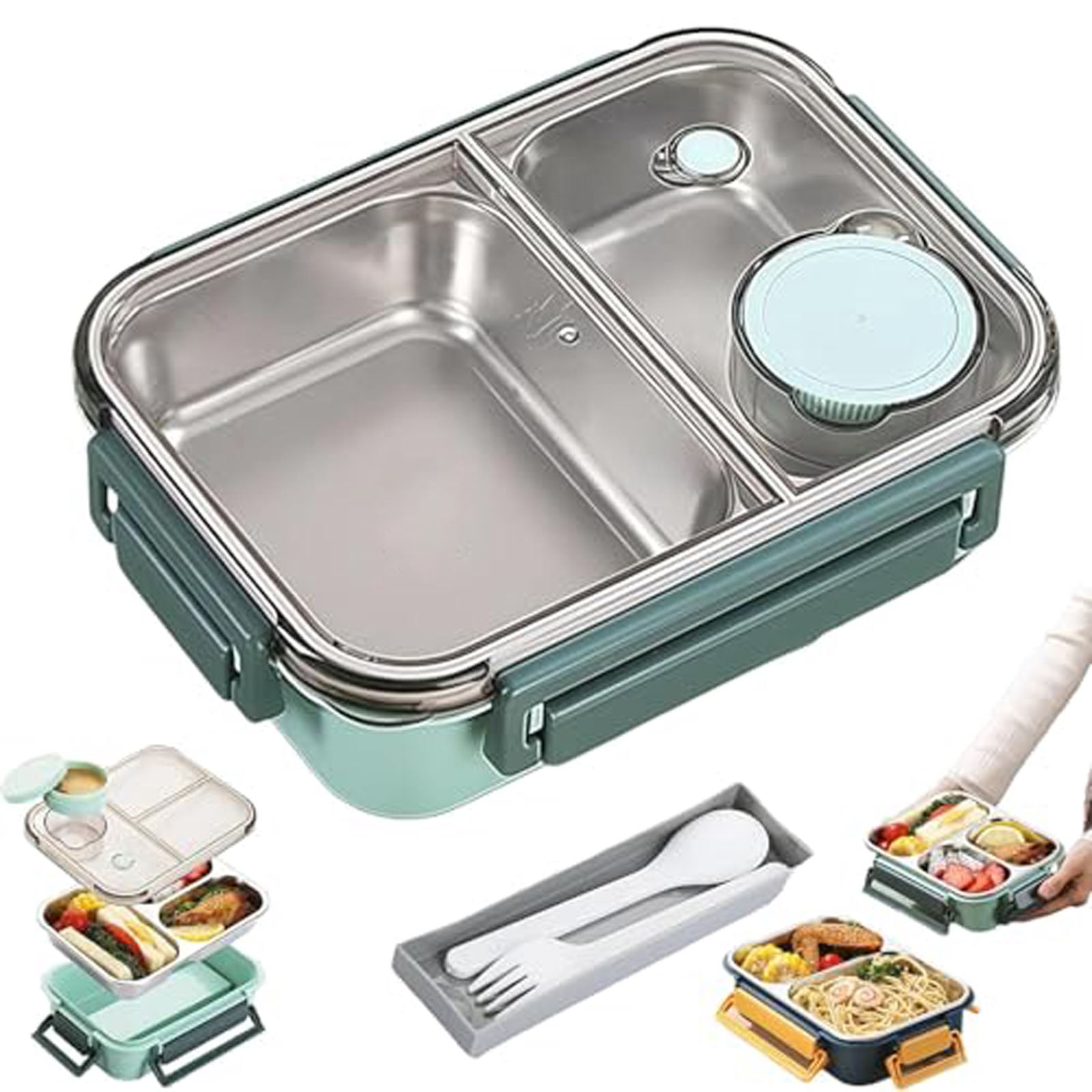 Stainless Steel Bento Box Lunch Box Metal Food Storage Container with ...