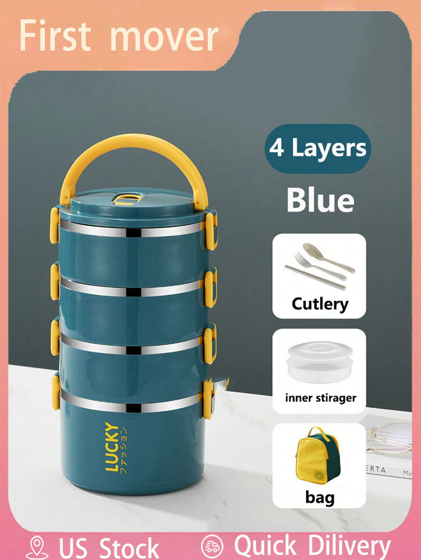 Stainless Steel Bento Lunch Box – Leakproof Insulated Stackable Food ...