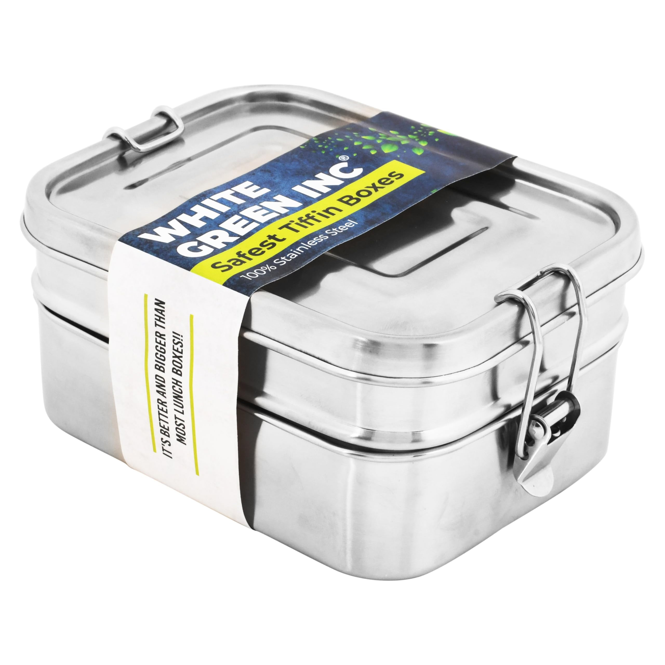 Stainless Steel Bento box, 2-Tier Tiffin Lunch box, Eco Friendly Two ...