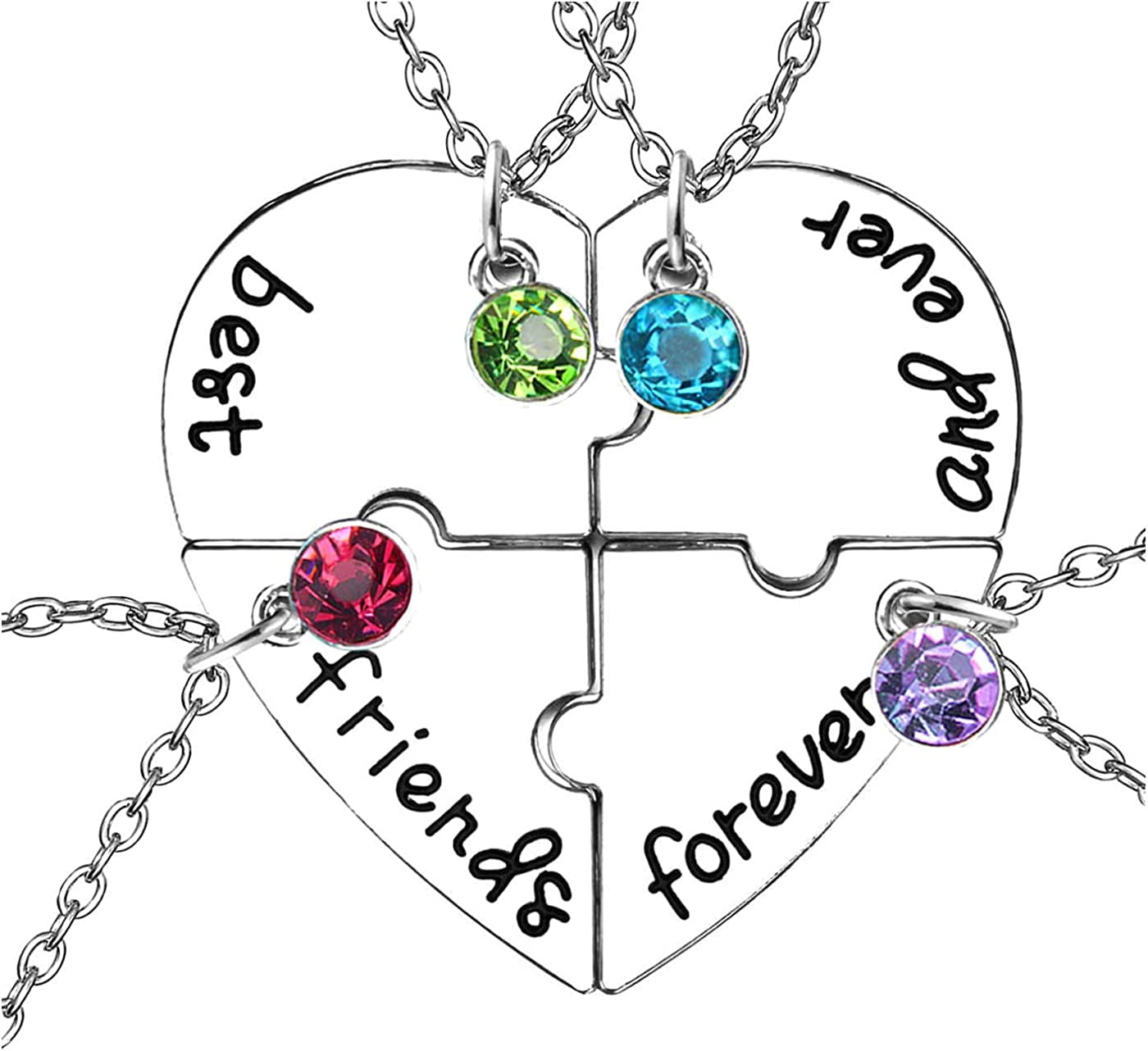 Stainless Steel Best Friends Forever and Ever Friendship Necklaces Set ...