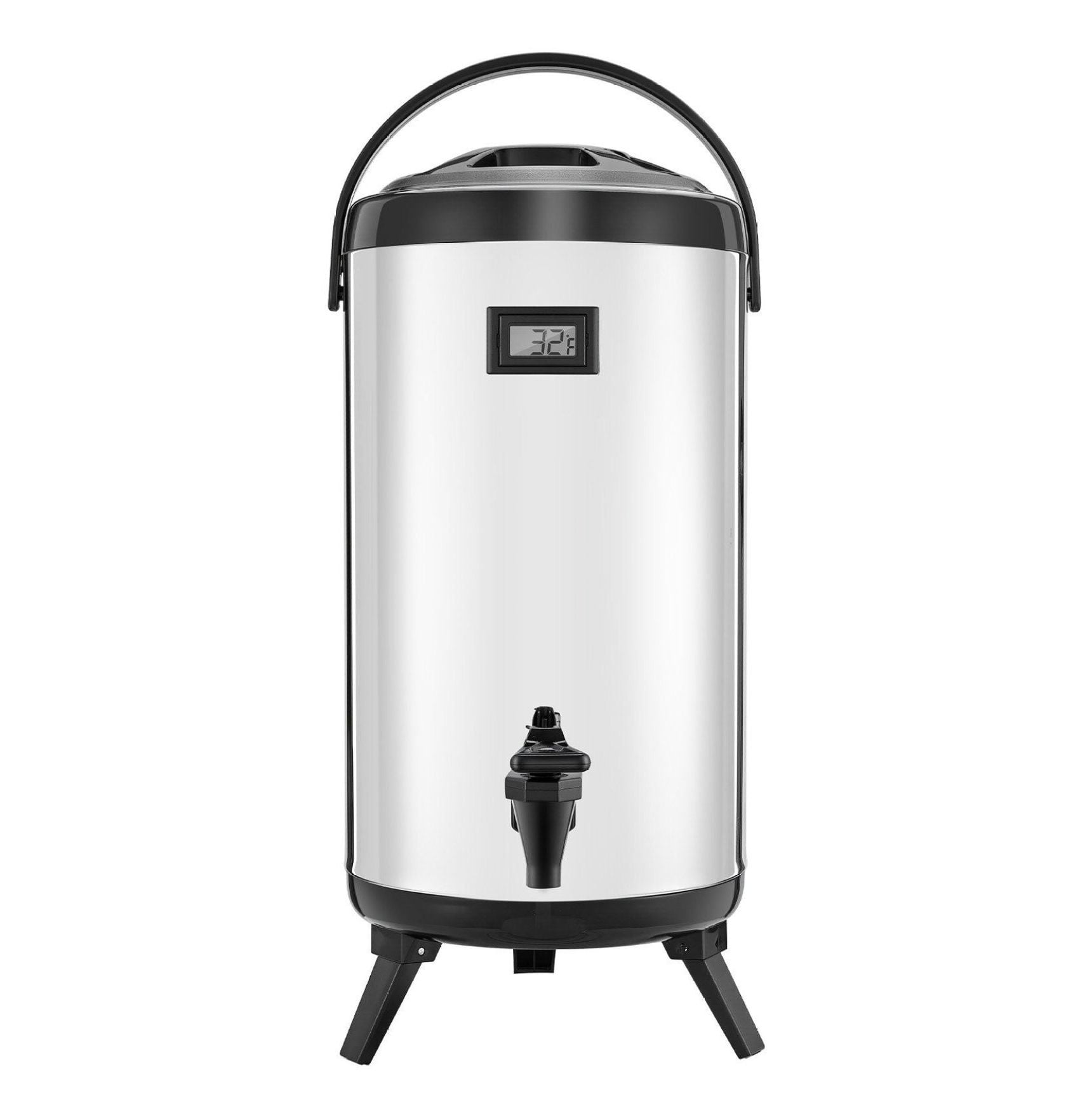Stainless Steel Beverage Dispenser 2.4 Gal - Insulated Hot & Cold Drink ...