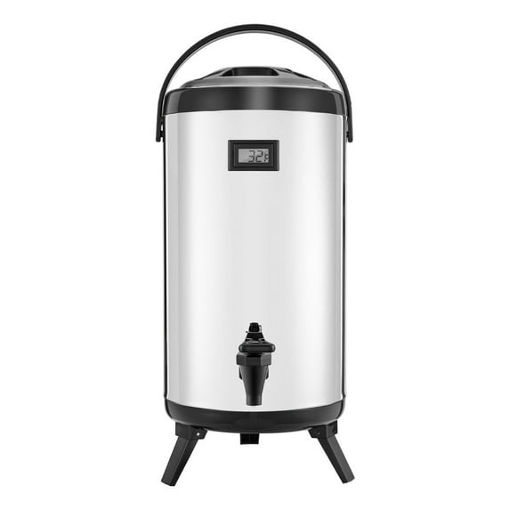 Stainless Steel Beverage Dispenser 2.4 Gal - Insulated Hot & Cold Drink ...