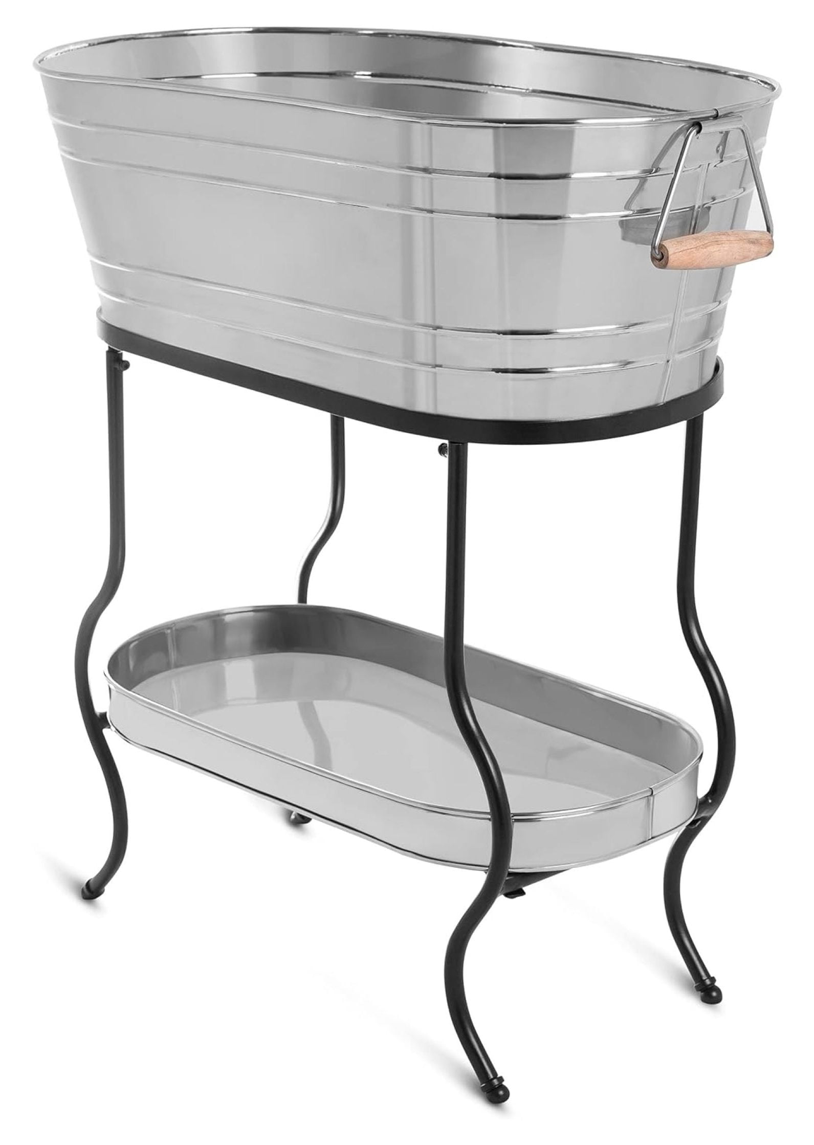 Stainless Steel Beverage Tub with Stand - Large Ice Bucket Drink Holder ...