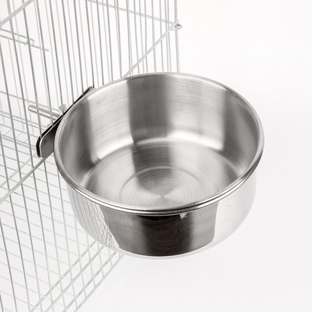 Stainless Steel Bird Feed Box Parrot Cups Bowls Container for Food ...