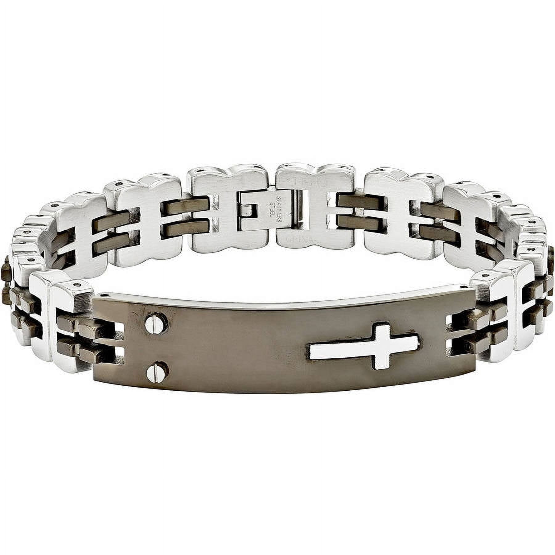 Stainless Steel Black IP-Plated ID Bracelet, 8.5 - Walmart.com