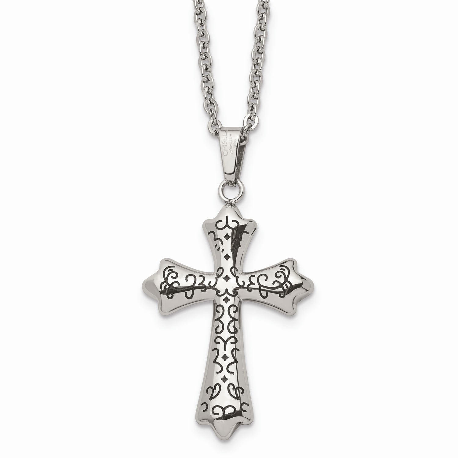 Stainless Steel Black IP plated Cross Pendant Necklace 45 mm Stainless Steel Black IP plated Cross Pendant Necklace 45 mm