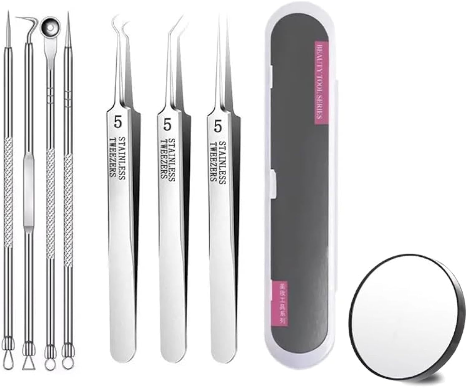 Stainless Steel Blackhead Remover Kit, Acssart Tweezers, Usiveinborn ...