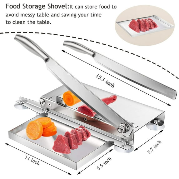 Stainless Steel Bone Cutter Manual Meat Slicer with 2 Blades for Beef ...