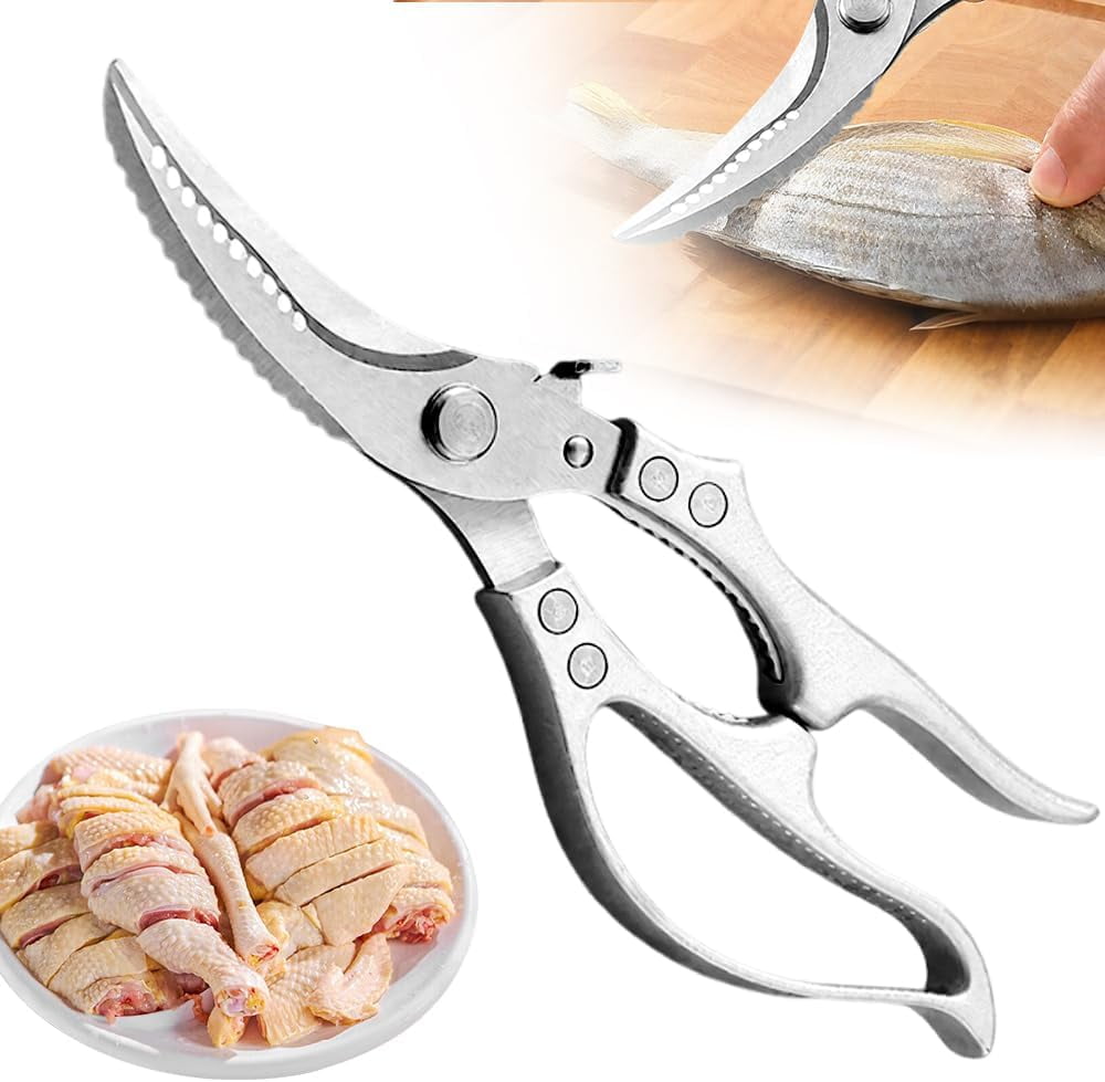 Stainless Steel Bone Scissors, 2025 Upgraded Heavy Duty Poultry Shears ...