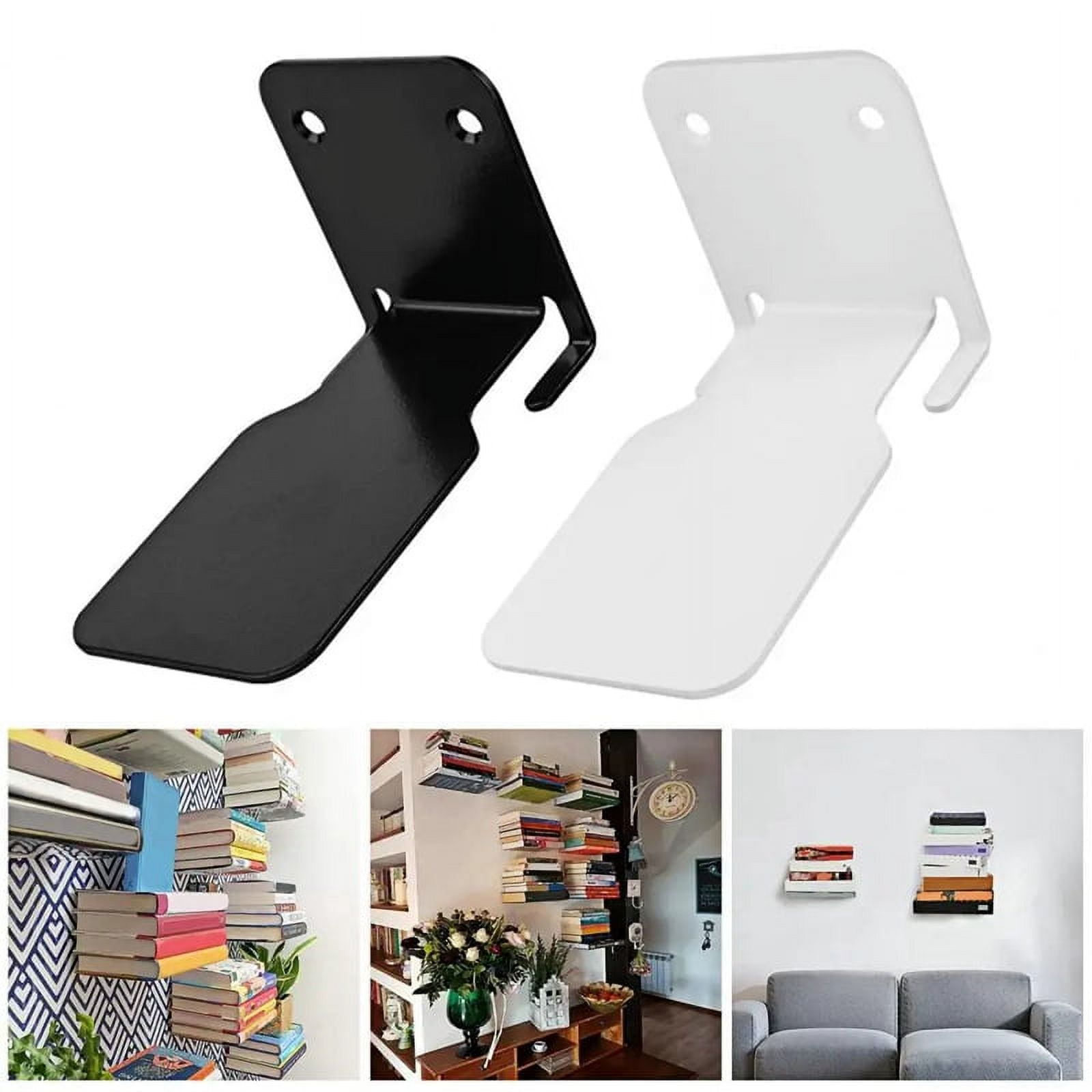 Stainless Steel Bookshelf Heavy-Duty Stylish Floating Bookshelf Set ...